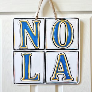 NOLA Street Tiles Door Hanger-home Malone, New Orleans, Made in USA ...
