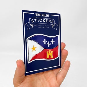 Acadian Flag Sticker - Home Malone, Waterproof Vinyl, Acadiana ...