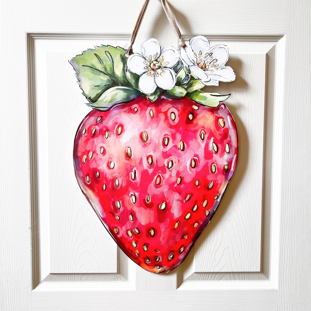 Strawberry Door Hanger: Door Decor, Southern Art, Pretty Door Hanger ...