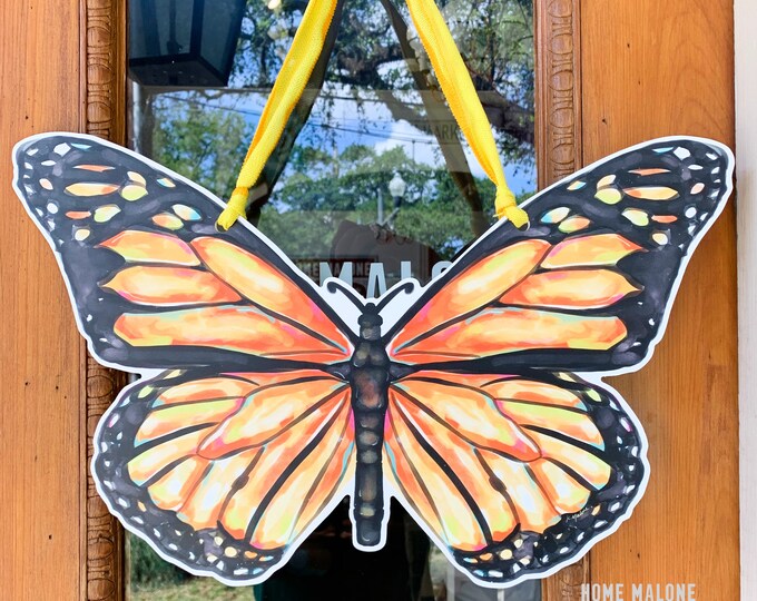 Monarch Butterfly Door Hanger: Home Malone Spring Door | Etsy