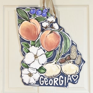 Georgia State Favorites Door Hanger-home Malone, USA, Southern State ...