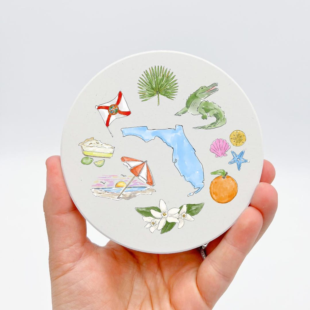 Florida Icons Coaster - Home Malone, New Orleans Art, Made in USA ...