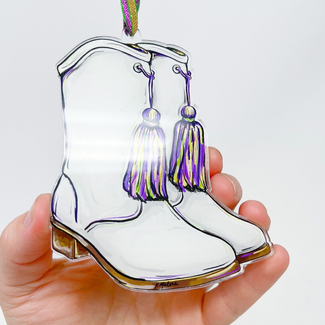 Majorette Marching Boots Mardi Gras Tree Ornament - New Orleans Art ...