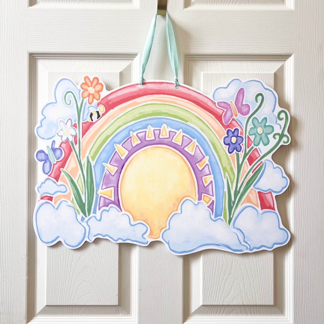 Sunshine & Rainbows Door Hanger: Home Malone, Whimsical, Hope Rainbow ...