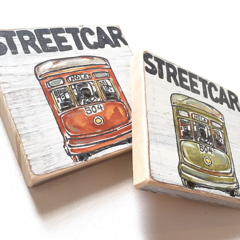 Streetcar: Wood Sign, New Orleans Art, New Orleans Gift, St Charles Ave ...