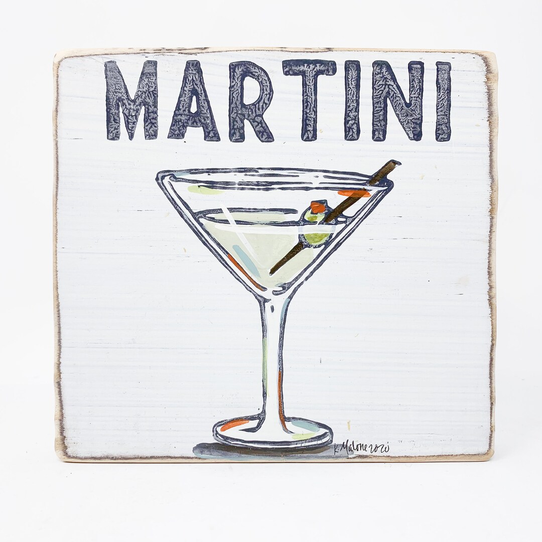 Martini: Wood Sign, New Orleans Art, New Orleans Gift, Cocktail Art ...