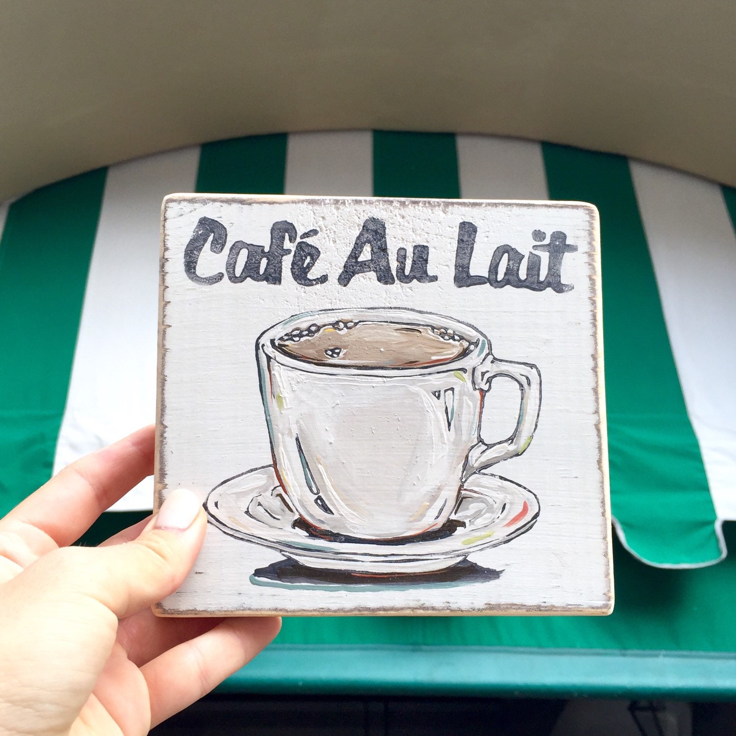French Quarter Wood Sign Beignets Kitchen art Café Au Lait: New Orleans ...