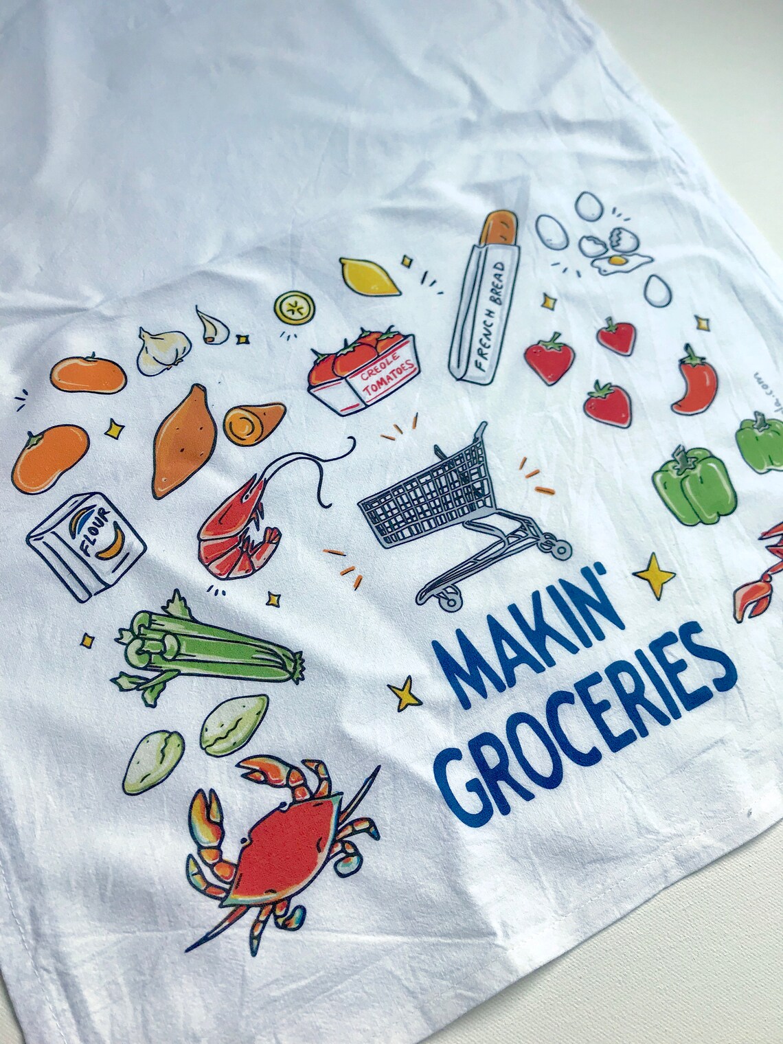 Makin' Groceries Towel: New Orleans Art Making Groceries | Etsy