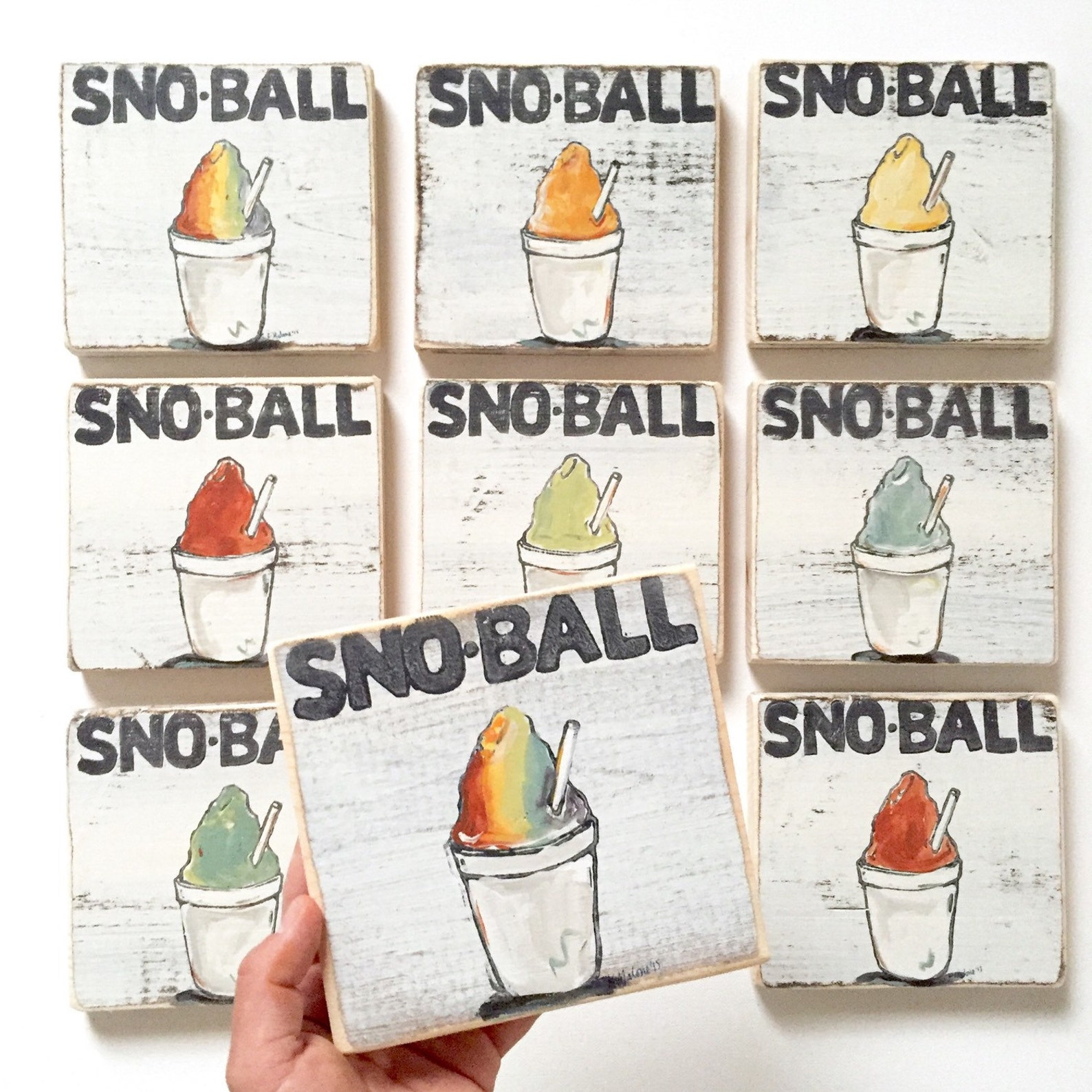 Sno Ball Wood Sign: Home Malone NOLA New Orleans Artist | Etsy