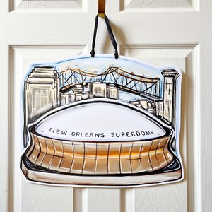 Superdome Skyline Door Hanger-new Orleans Saints, New Orleans Door ...