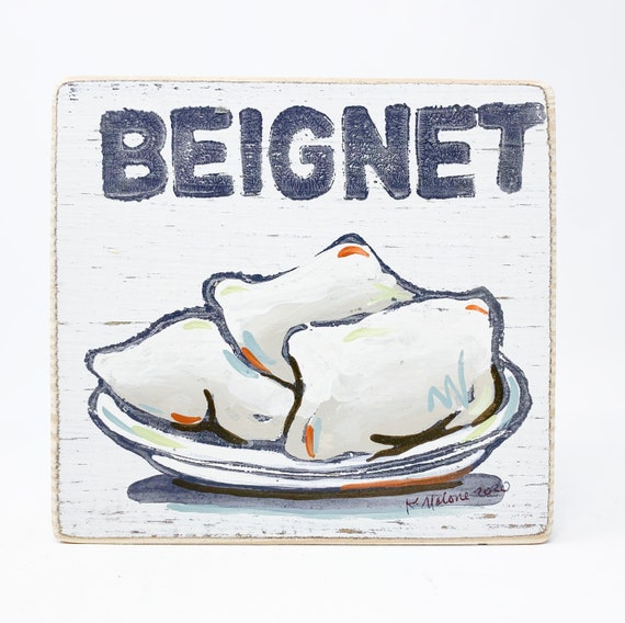 French Quarter Wood Sign Beignets Kitchen art Café Au Lait: New Orleans ...