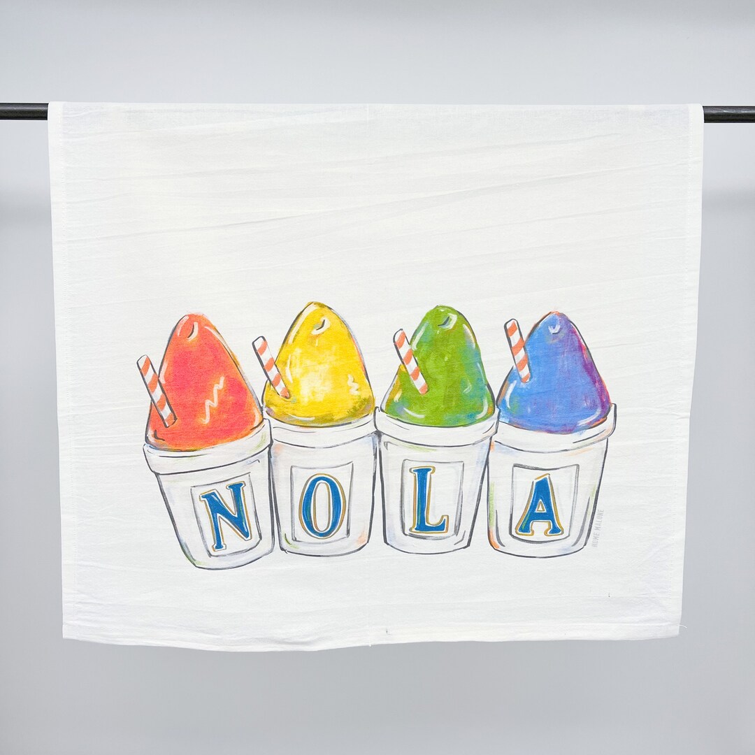 NOLA Sno-balls Kitchen Tea Towel, New Orleans Art, Dish Towel, Snowcone ...