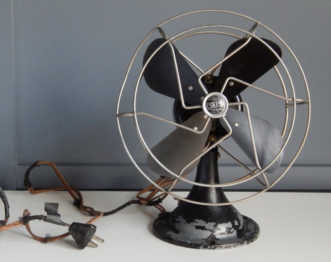 Vintage Eskimo Fan / Model 15A / Black Fan / Small Fan / Desktop Fan ...