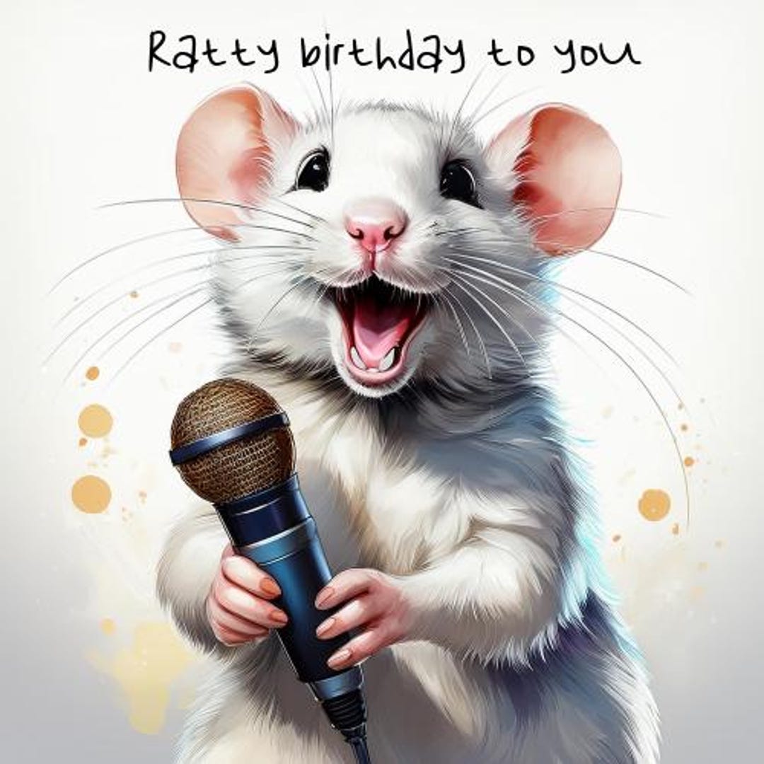 Birthday Rat Card - Etsy