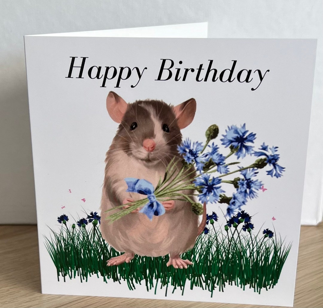 Rat Themed Birthday Card - Etsy