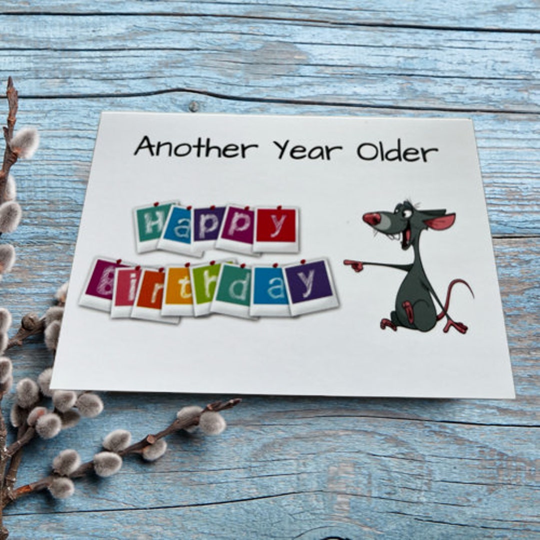 Rat Themed Birthday Card - Etsy