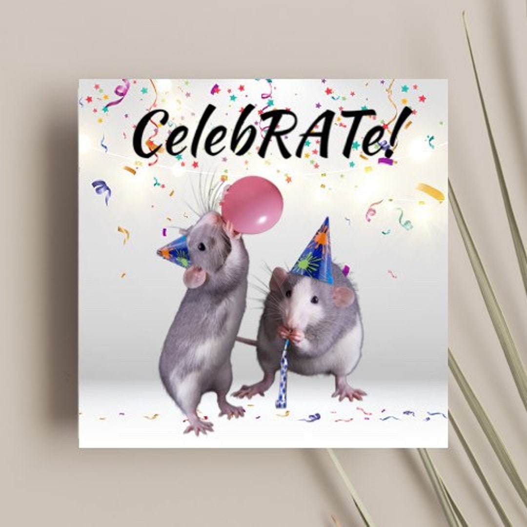 Rat Themed Birthday Card - Etsy