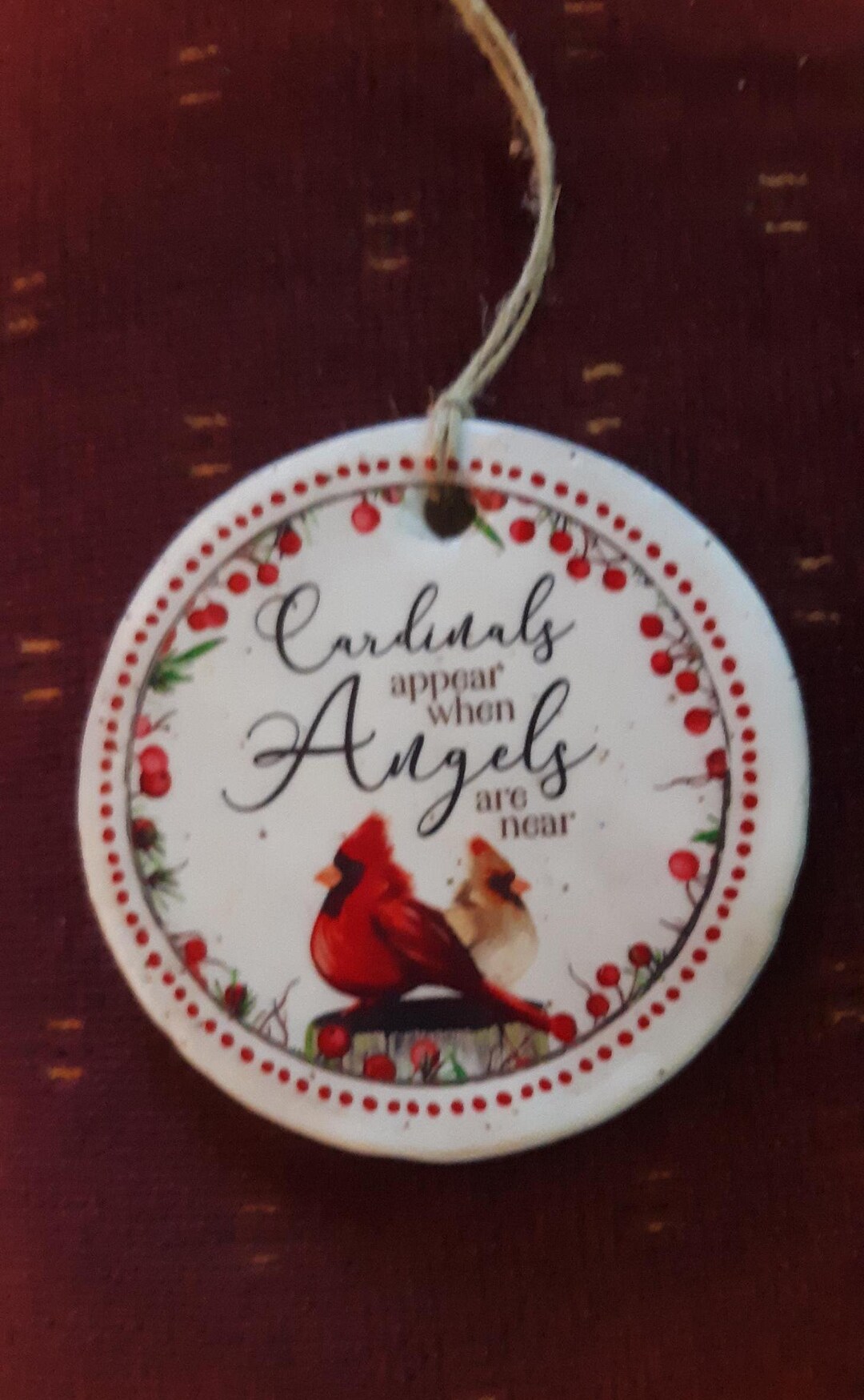Pottery Cardinal Ornament cardinals Appear When Angels Are Near ...