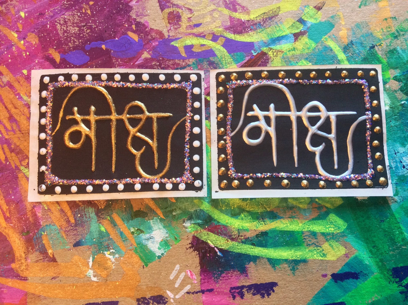 Handpainted 'moksha' Sanskrit Paper Stickers - Etsy