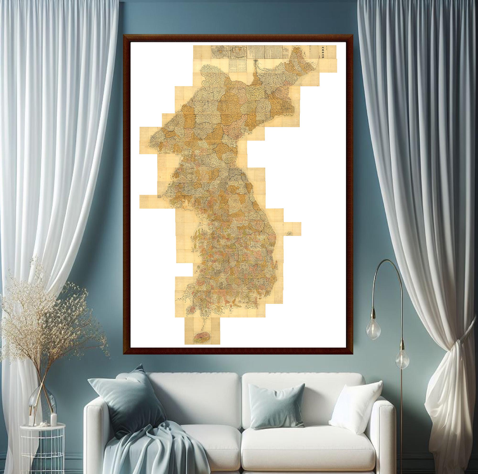 Antique Map of Korea Colored Version Giclee Korean Art 대동여지도 채색본 - Etsy