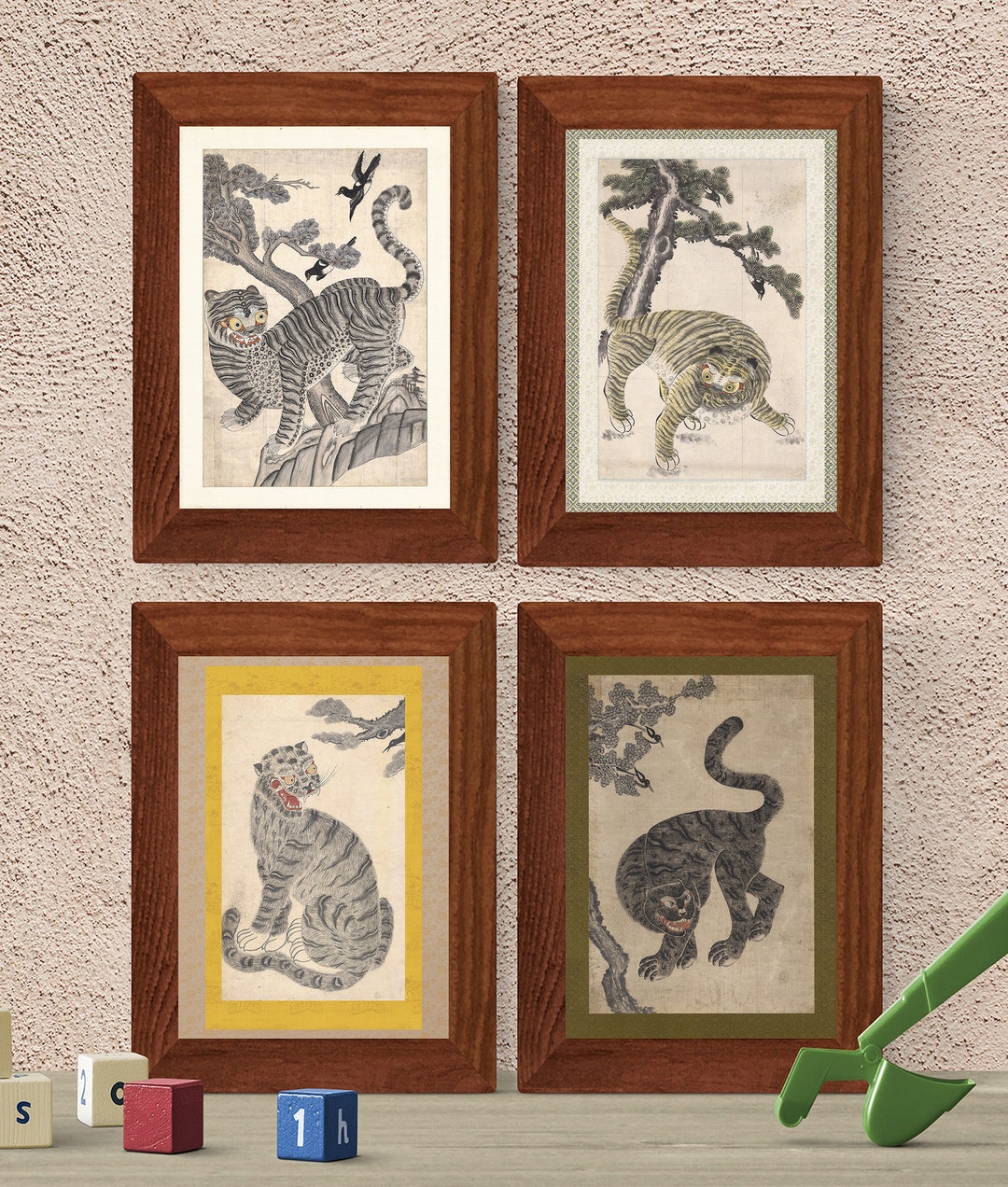 Minhwa Tiger & Magpie Wishing Good Luck Korean Antique Art - Etsy