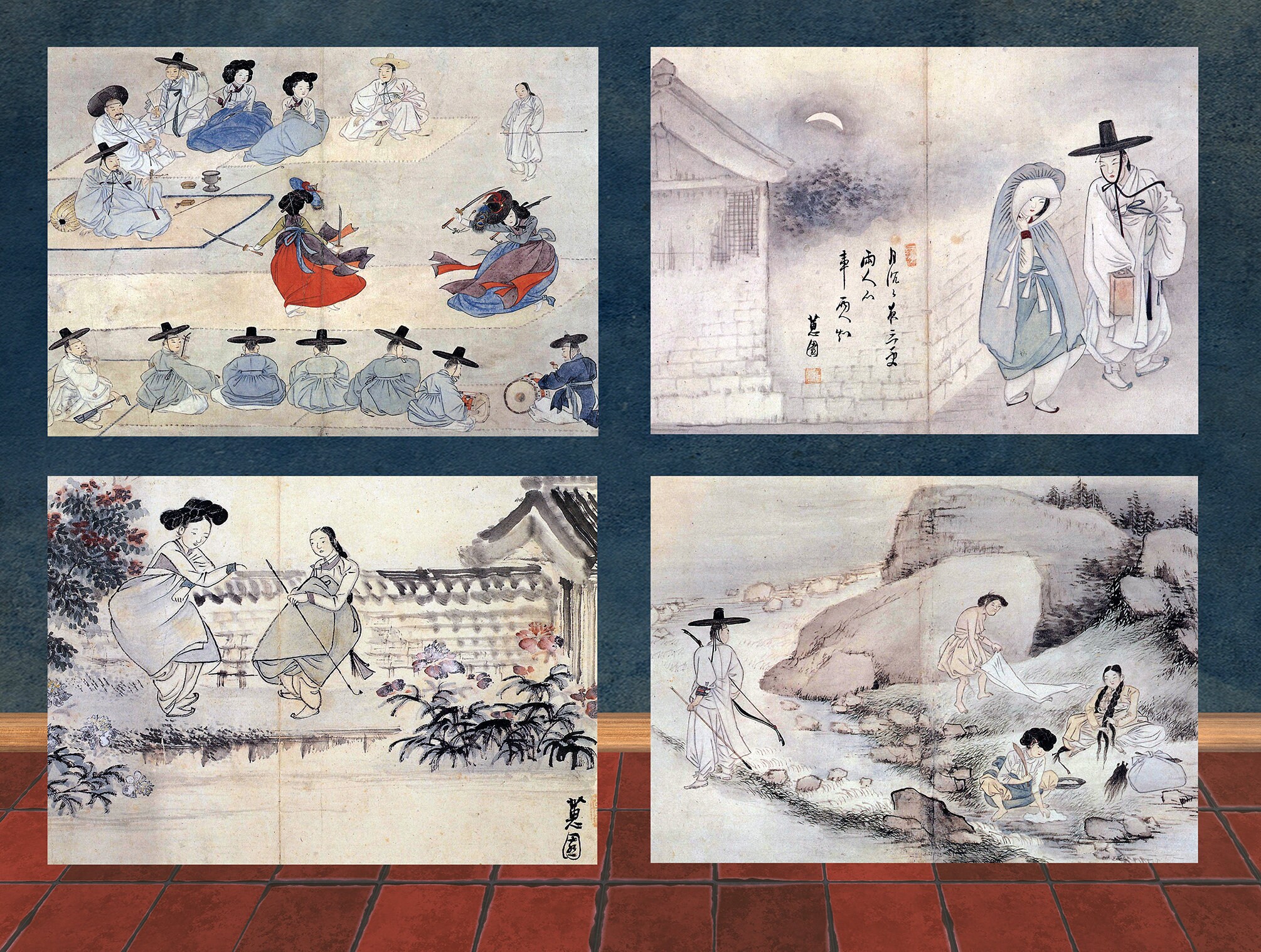 Korean Art Antique Poster by Shin Yun Bok Giclee Print - Etsy Australia