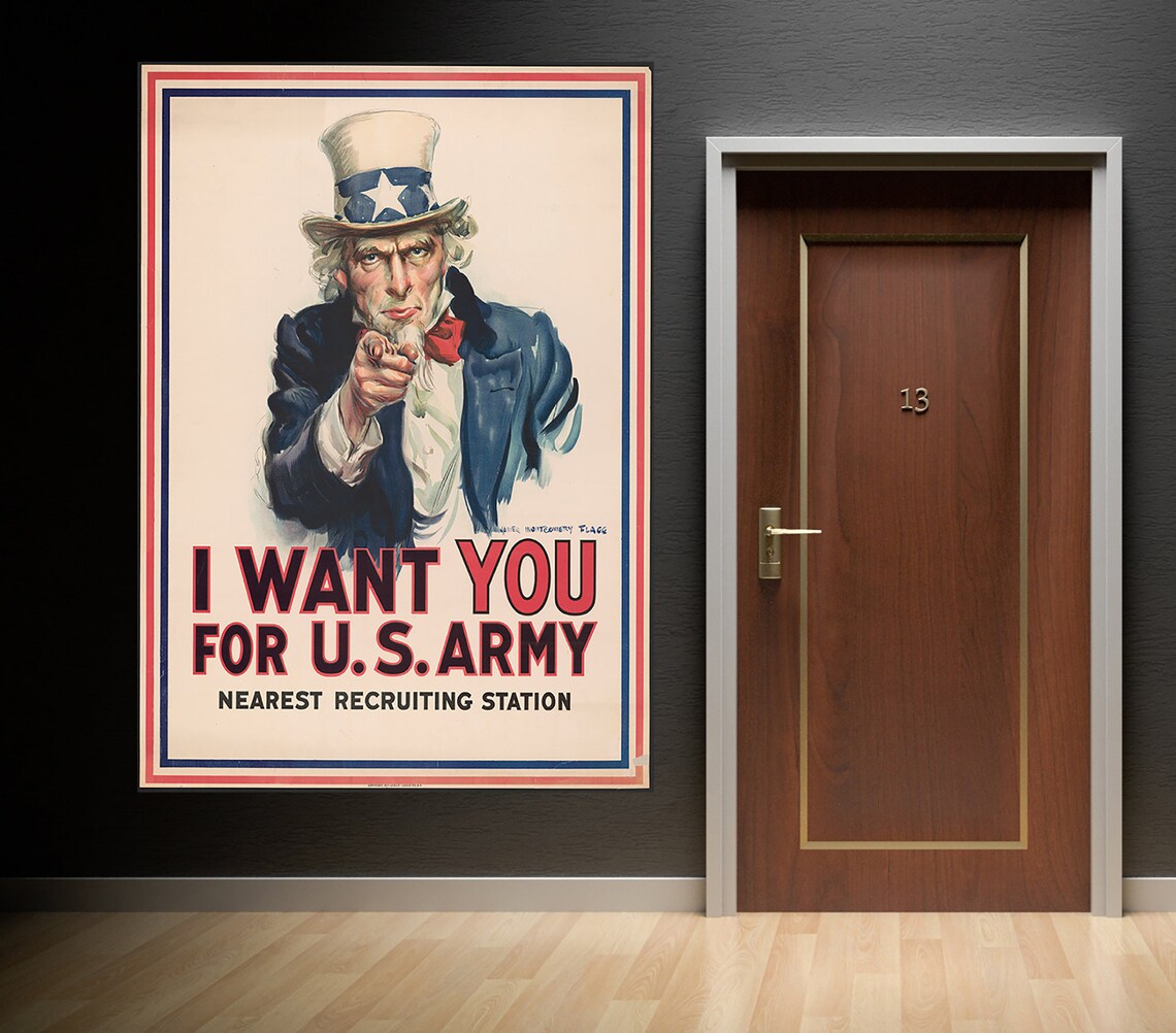 Uncle Sam Poster I Want You for US Army Vintage Poster by - Etsy