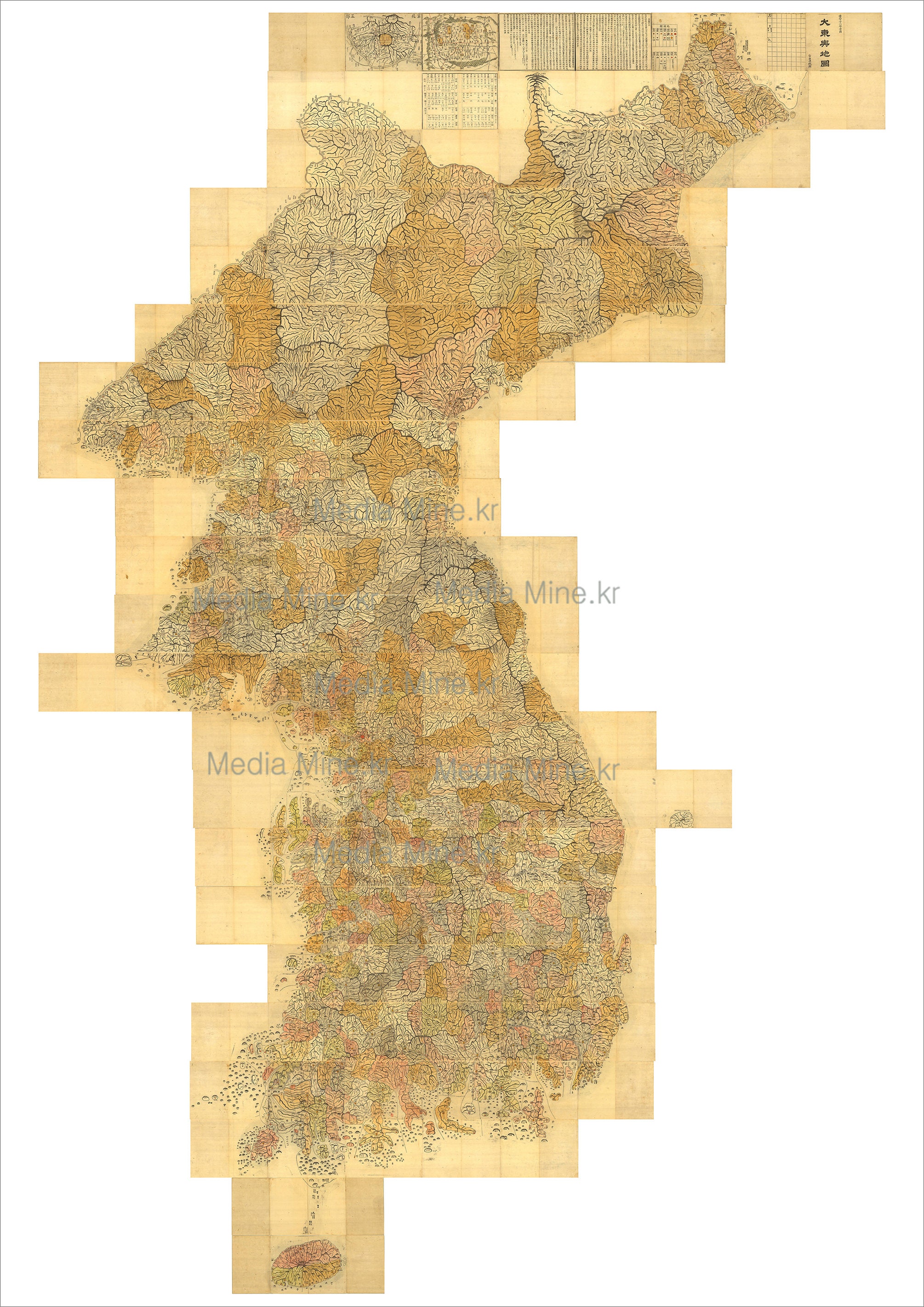Antique Map of Korea Colored Version Giclee Korean Art 대동여지도 - Etsy