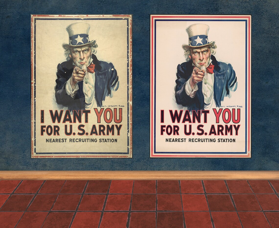 Uncle Sam Poster I Want You for US Army Vintage Poster by - Etsy