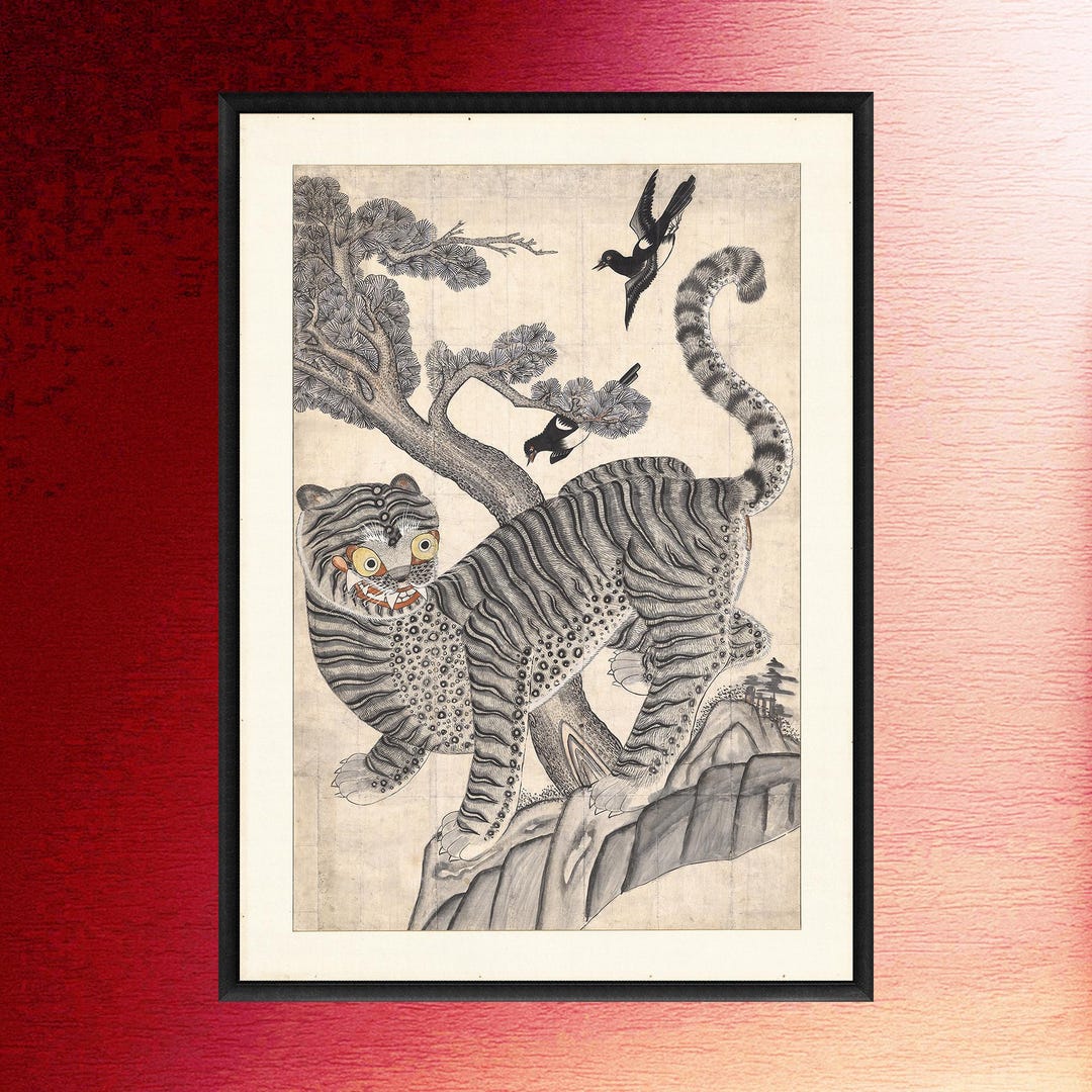 Tiger and Magpie for Wishing Good Luck - Etsy