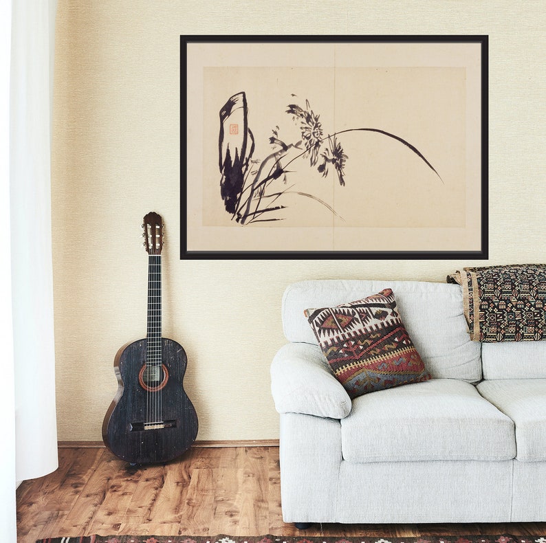 Korean Art Sagunja Orchid of Joseon Dynasty Reprint From Original ...