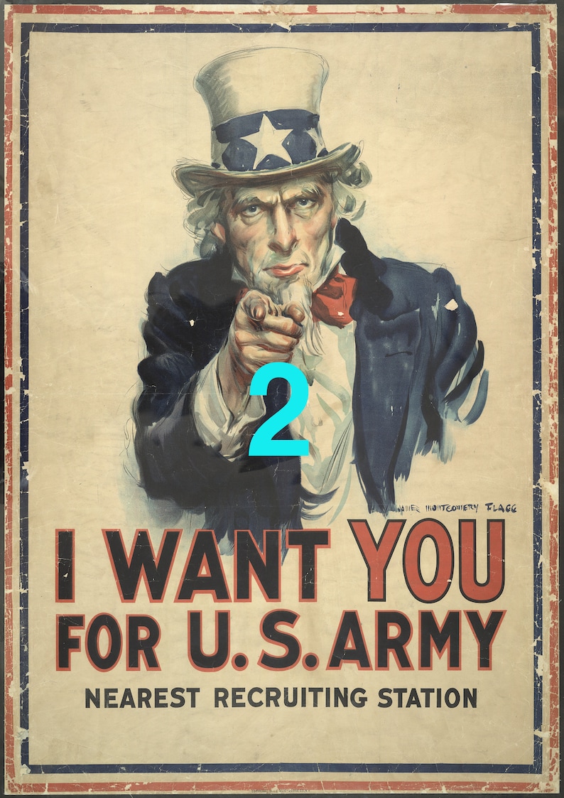 Uncle Sam Poster I Want You for US Army Vintage Poster by - Etsy