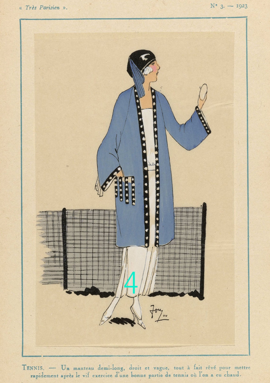 Vintage French Fashion Magazine Poster | Etsy