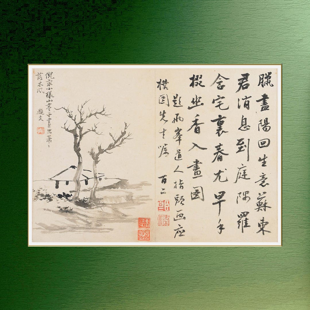 Landscape Painting by Luo Ping in Chinese Qing Dynasty - Etsy