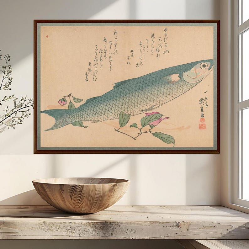 Vintage Japanese Fish Poster Ukiyoe Collection - Etsy