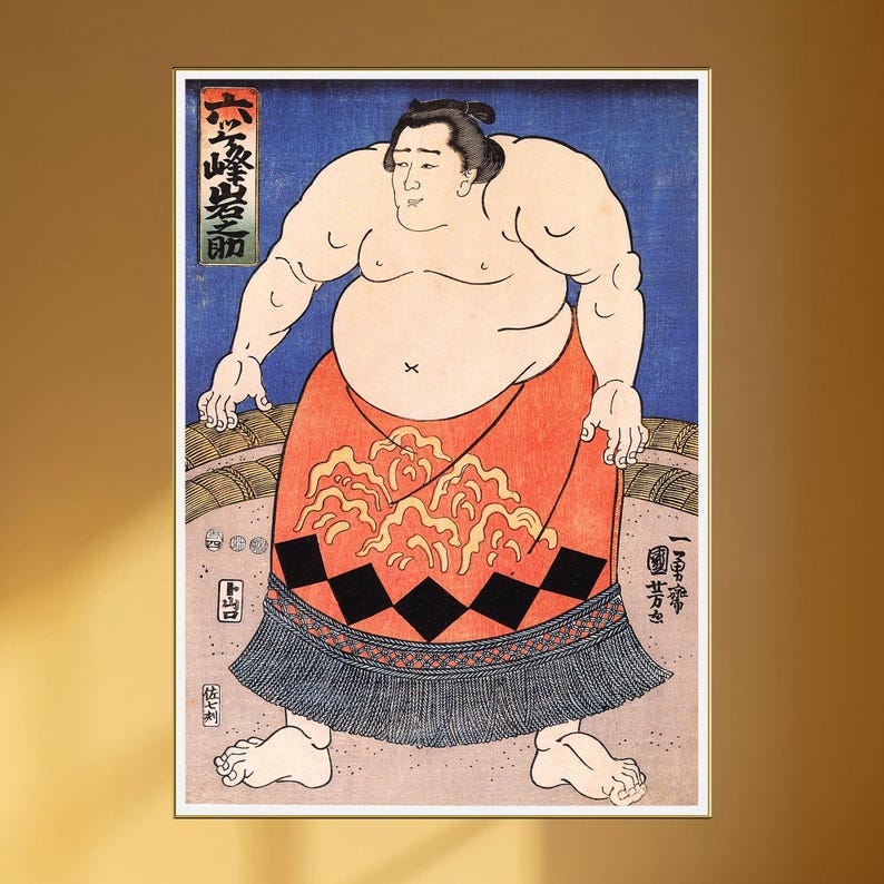 Japanese Wall Art Sumo Wrestler - Etsy