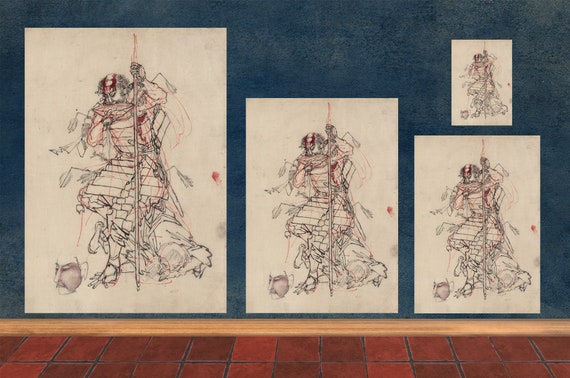 Drinking Samurai Ukiyoe Japanese Art Giclee Print - Etsy