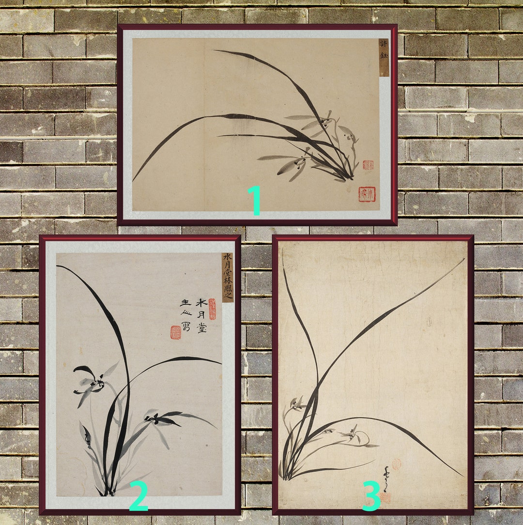 Korean Traditional Painting Sagunja Orchid Reprint From Original ...