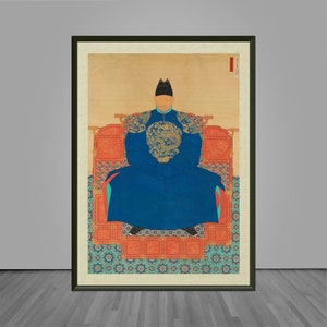 King's Portrait of the Founder of Joseon Dynasty Korea - Etsy