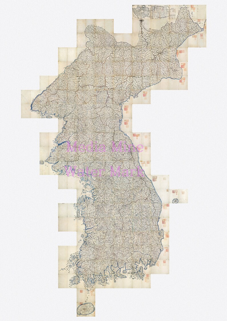 Old Map of Joseon Korea Giclee Print 대동여지도 - Etsy