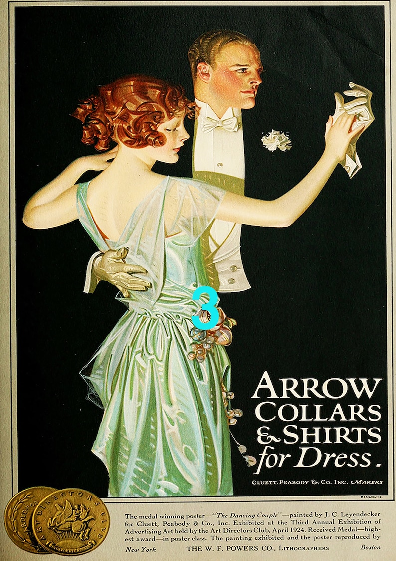 Vintage Poster Reprint the Arrow Collar Man by J C Leyendecker - Etsy