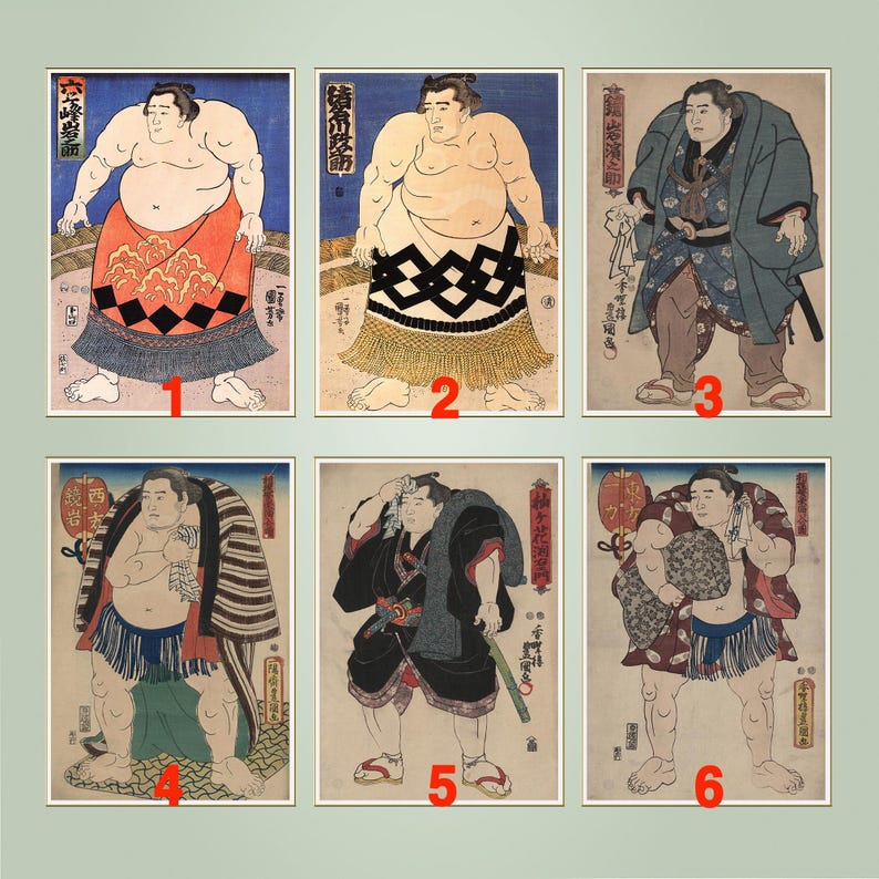 Japanese Wall Art Sumo Wrestler - Etsy