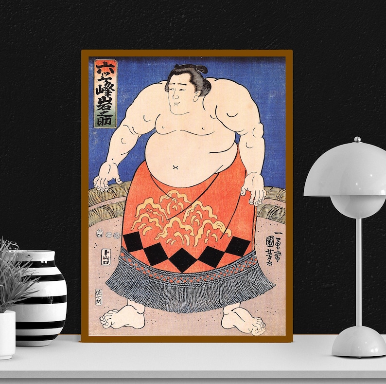 Japanese Wall Art Sumo Wrestler - Etsy