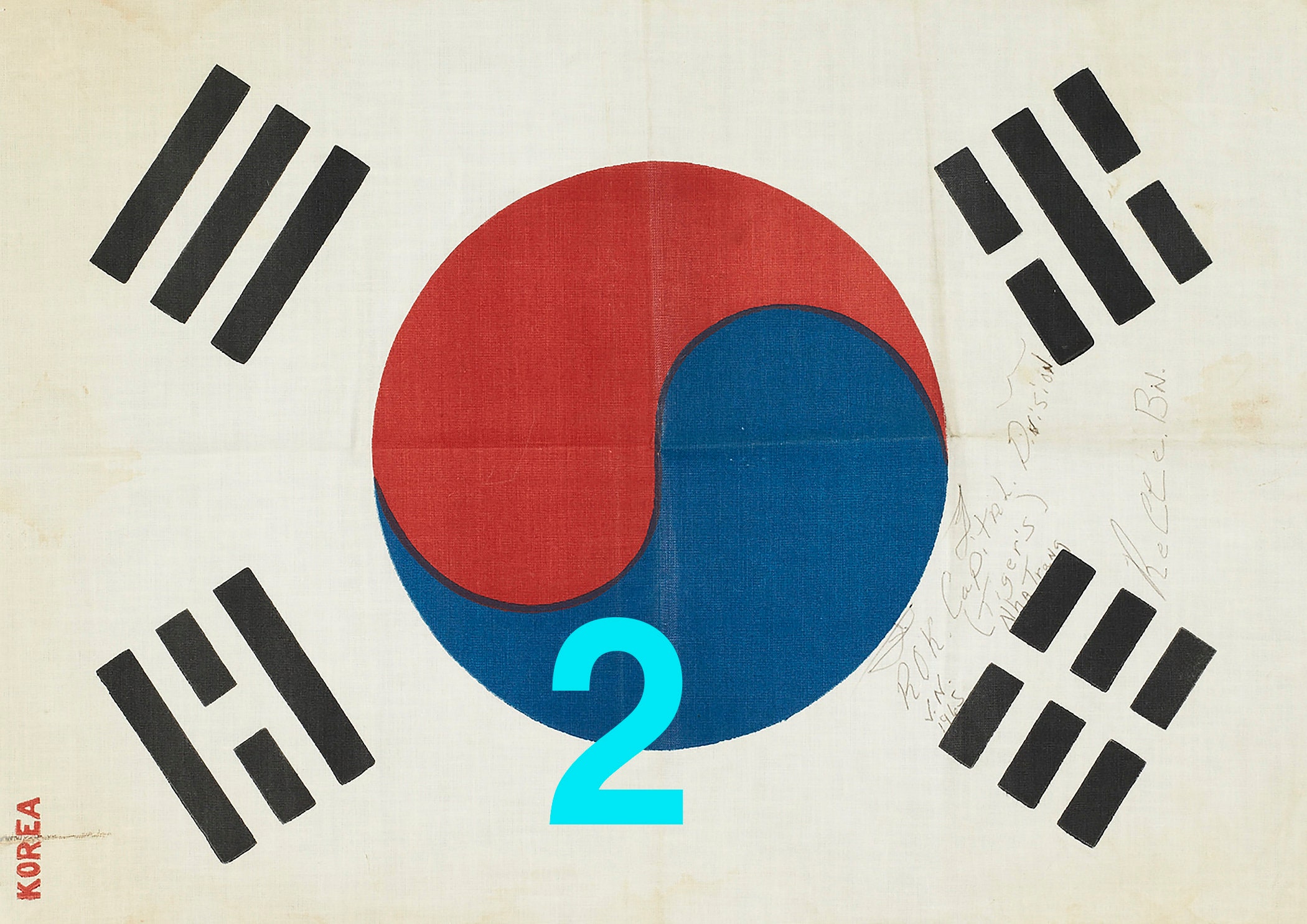 Korean Art Antique National Flag of Korea Old Taegeukgi 태극기 - Etsy New ...