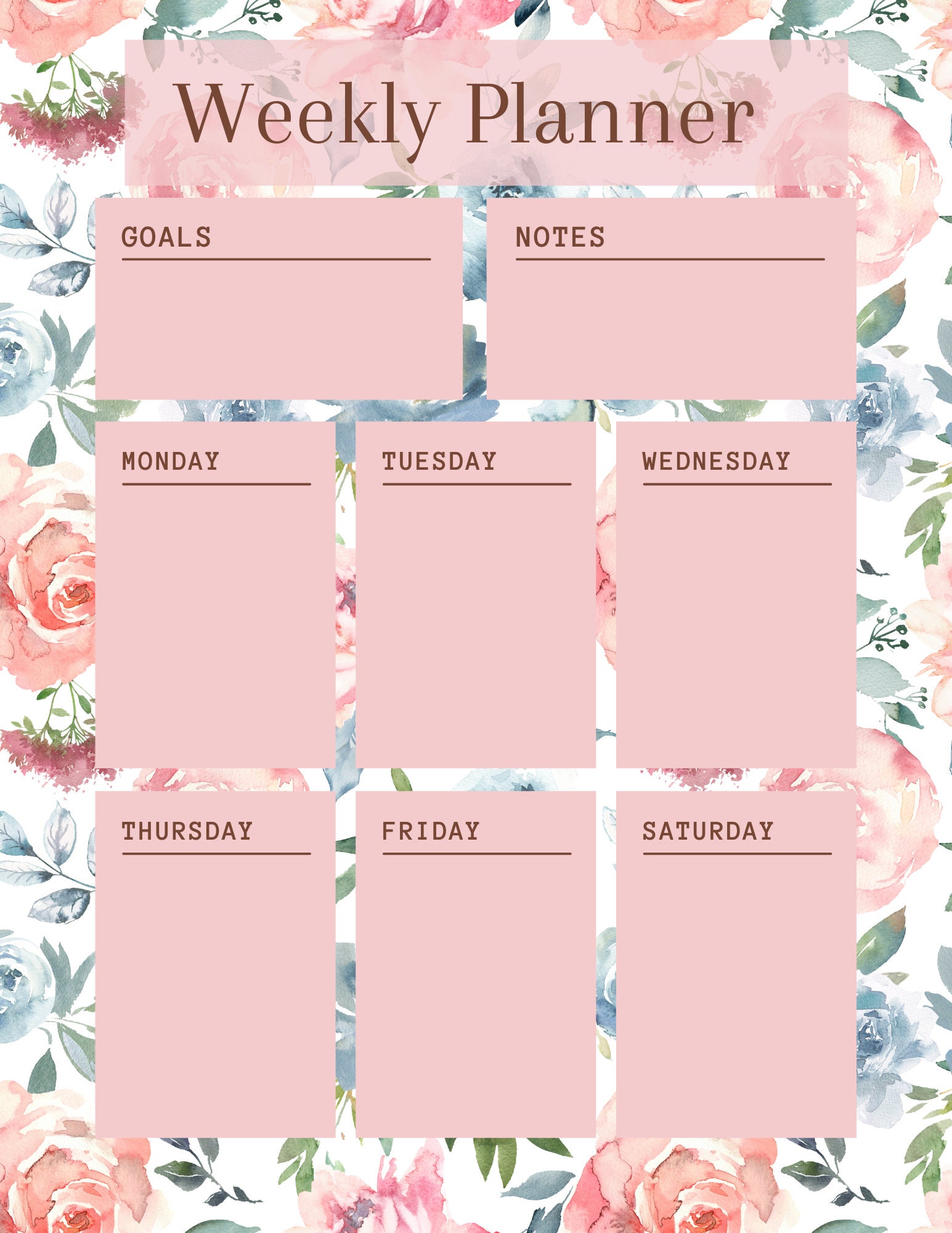 Weekly and Daily Printable Planner - Etsy