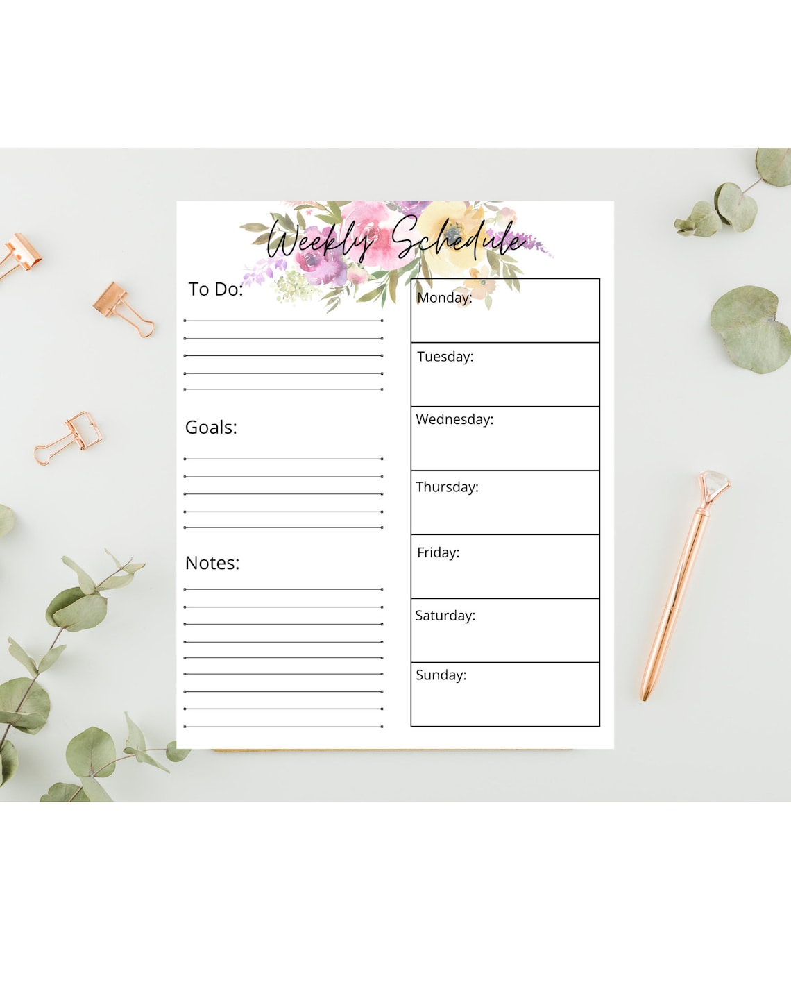 Daily, Weekly, Monthly Planner, Calendar, Printable Schedule - Etsy
