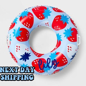 PERSONALIZED Strawberry Pool Float, FOURTH of JULY, Bachelorette Party ...