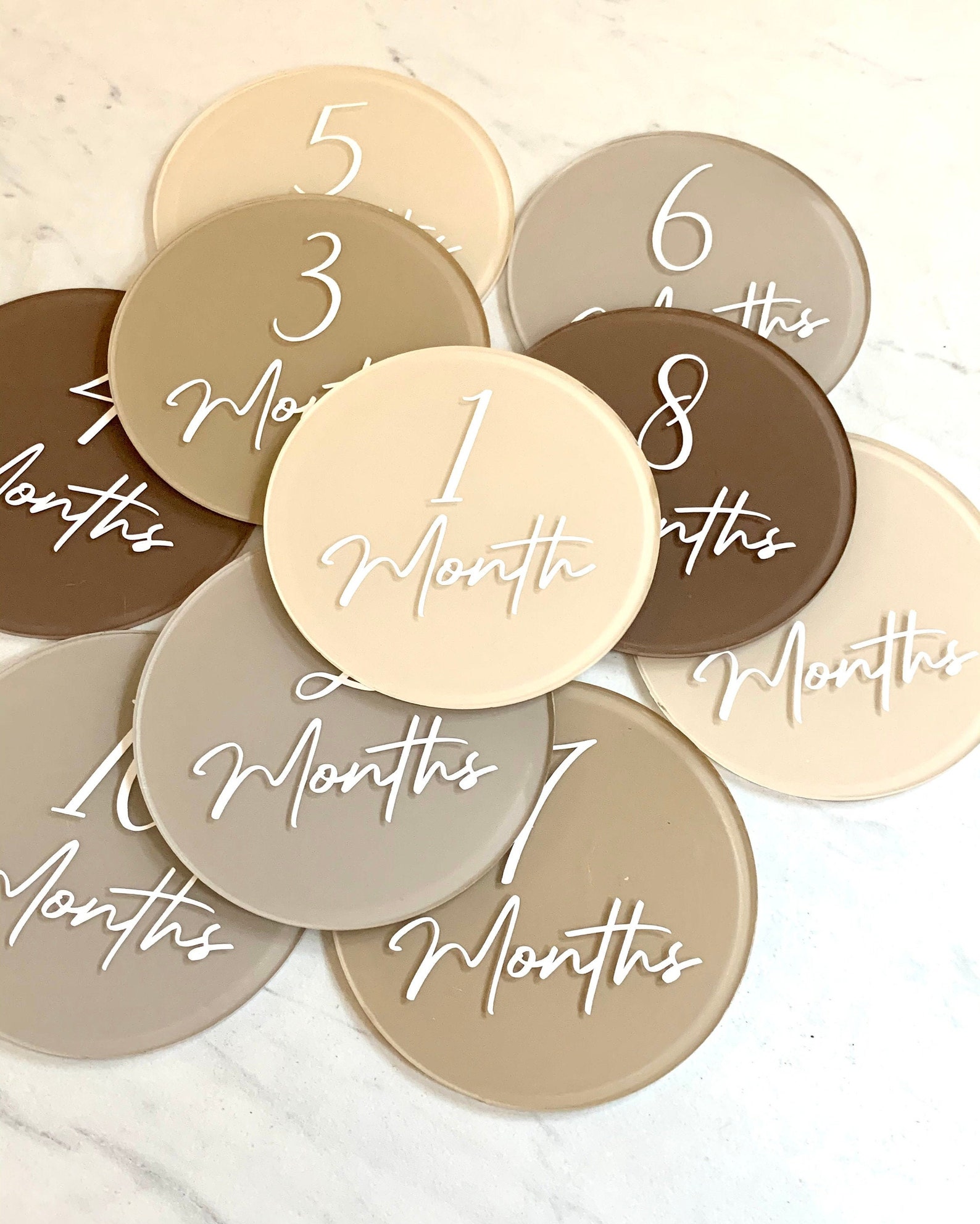 MONTHLY MILESTONE BABY Markers Newborn Acrylic Discs Baby - Etsy