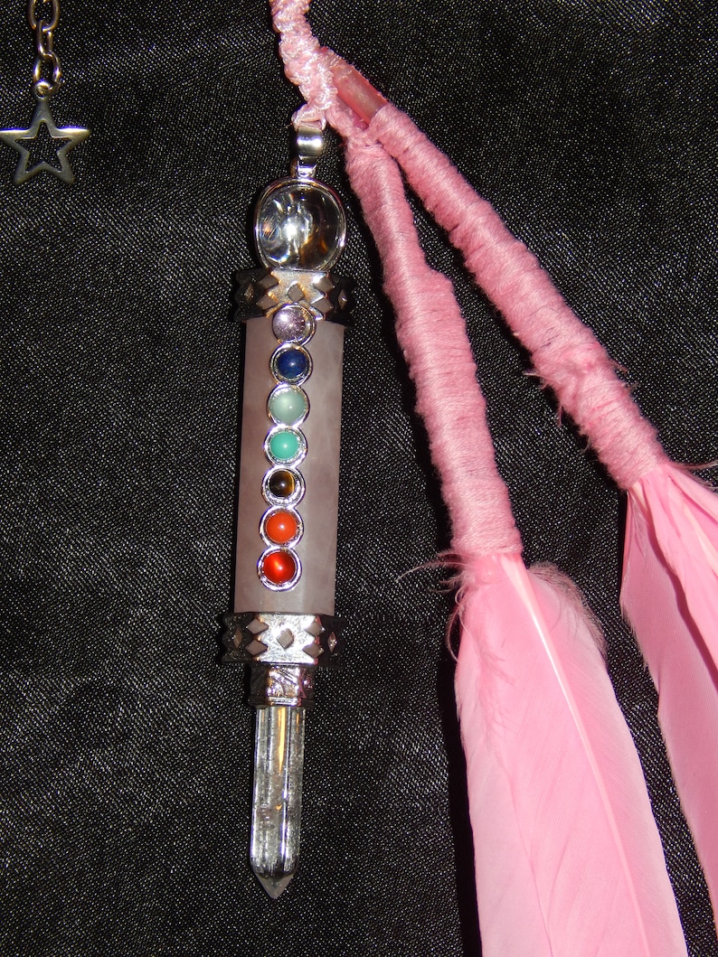 Genuine Rose Quartz PINK Color Energy CHAKRA STONE Feather - Etsy