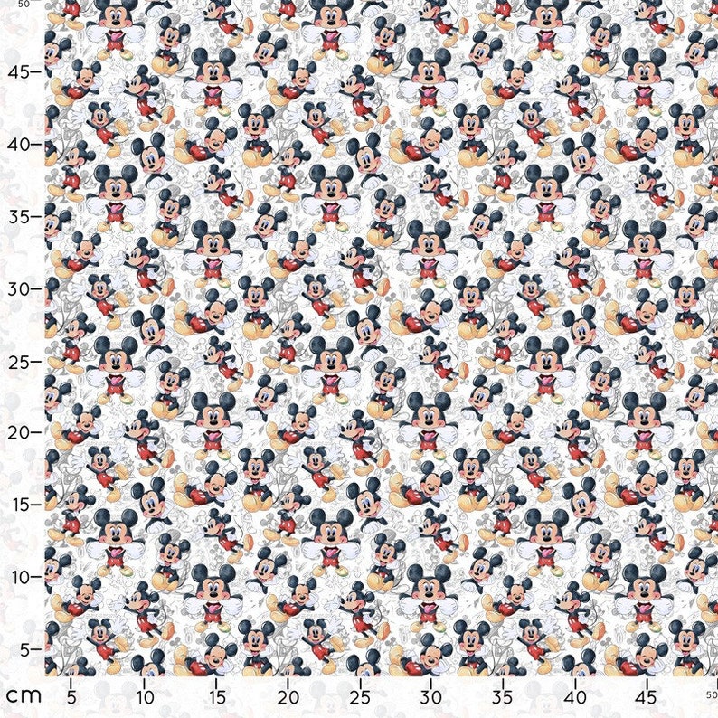 Mickey Mouse Fabric, Cotton Fabric, 100% Organic Cotton Poplin - Etsy